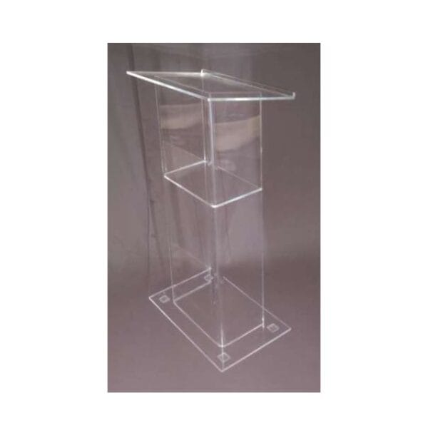 White Wooden podium for rent in Dubai And Abu Dhabi | Qureshi Events