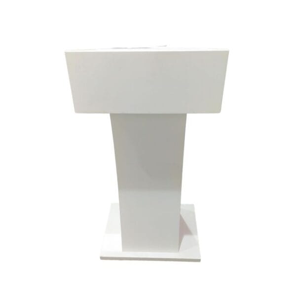 White Wooden podium for rent in Dubai And Abu Dhabi | Qureshi Events